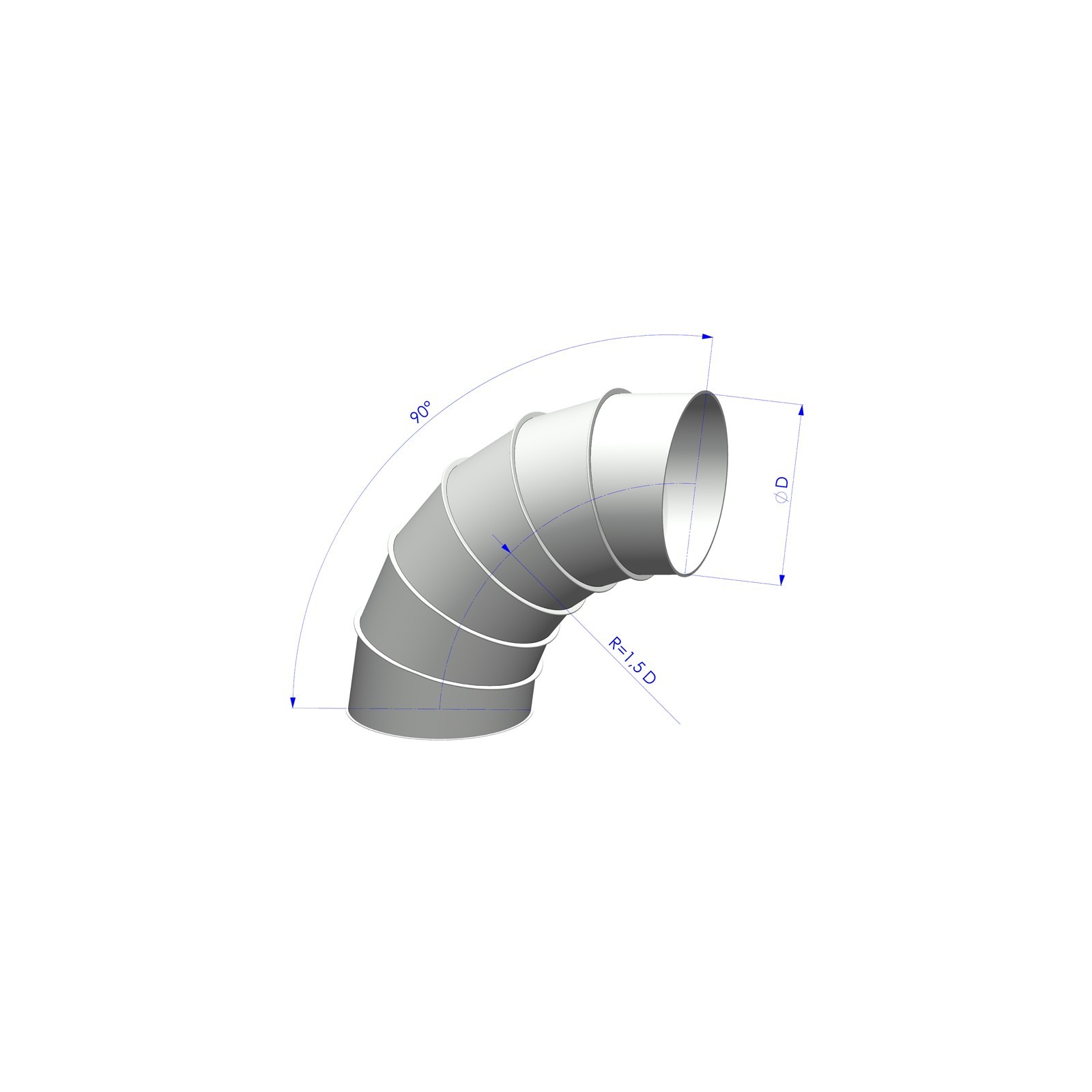 Curve in lamiera zincata per Impianti di aspirazione
